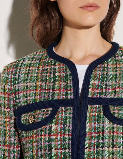 SANDRO Multicoloured Tweed Jacket in Multi-Color | endource