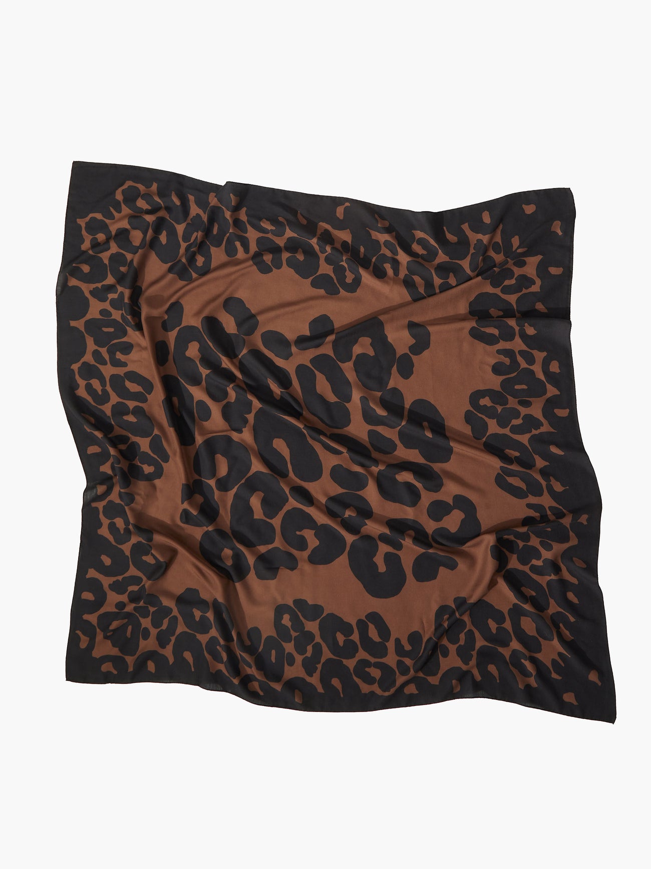 RAEY True Leopard-Print Wool-Blend Twill Scarf in Brown | endource