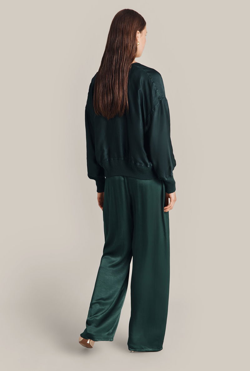 GHOST Anouk Satin Bomber Jacket | Endource