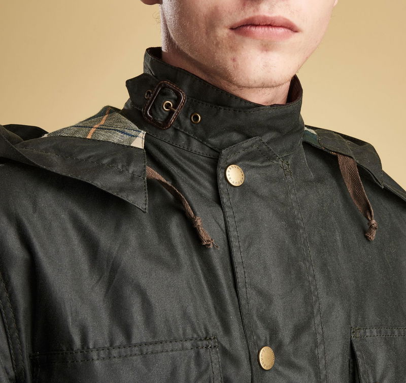 BARBOUR Ursula Waxed Cotton Jacket in Navy | endource