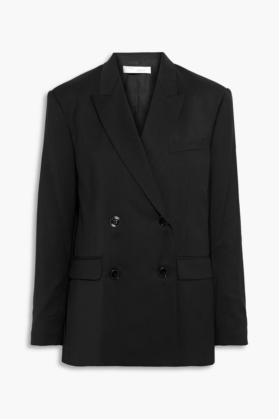 IRO Carina Double-Breasted Wool Blazer in Black | endource