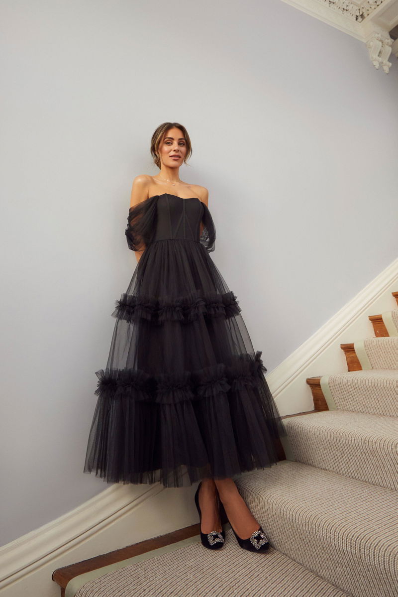 Karen Millen Karen Millen X Lydia Millen Corset Detail Tulle Tiered