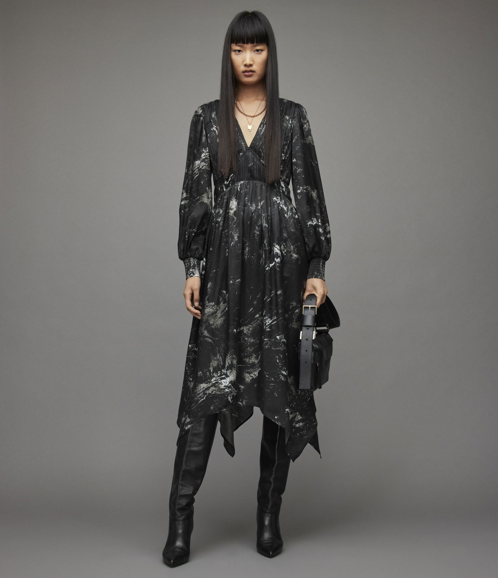 ALLSAINTS Estelle Titania Dress in Black | Endource