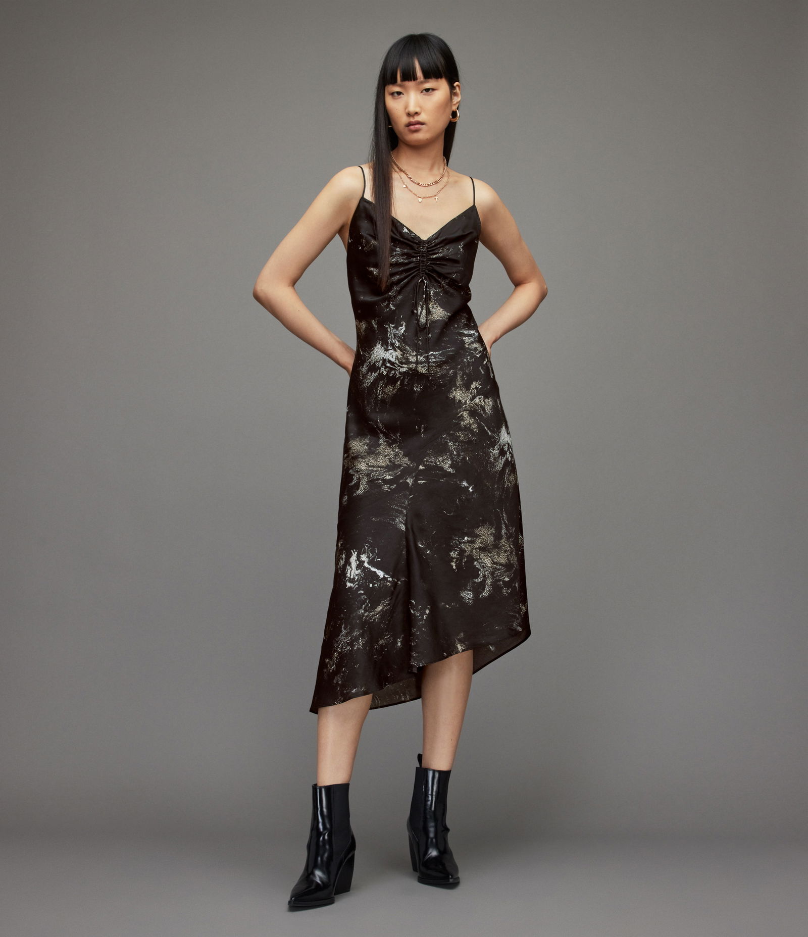 ALLSAINTS Alexia Titania Dress in Black | endource