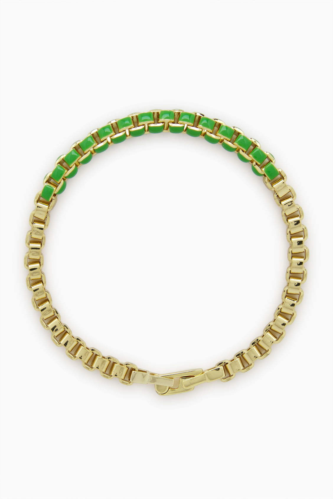 COS Coated Box-Chain Bracelet in GOLD / GREEN | endource