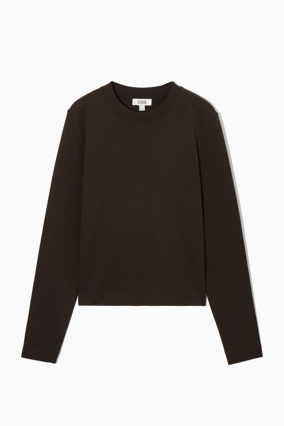 COS Slim-Fit Heavyweight Long-Sleeved T-Shirt in DARK BROWN | Endource