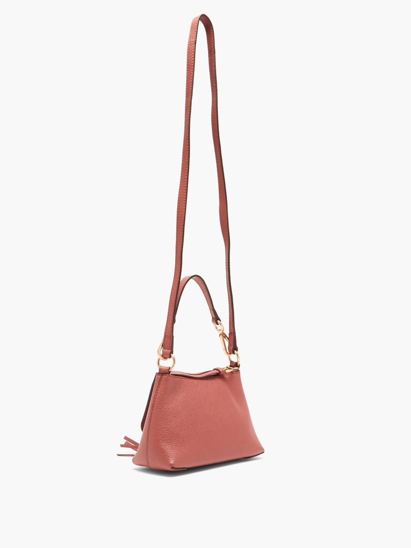 See By ChloÉ Joan Mini Leather And Suede Cross Body Bag In Pink Endource