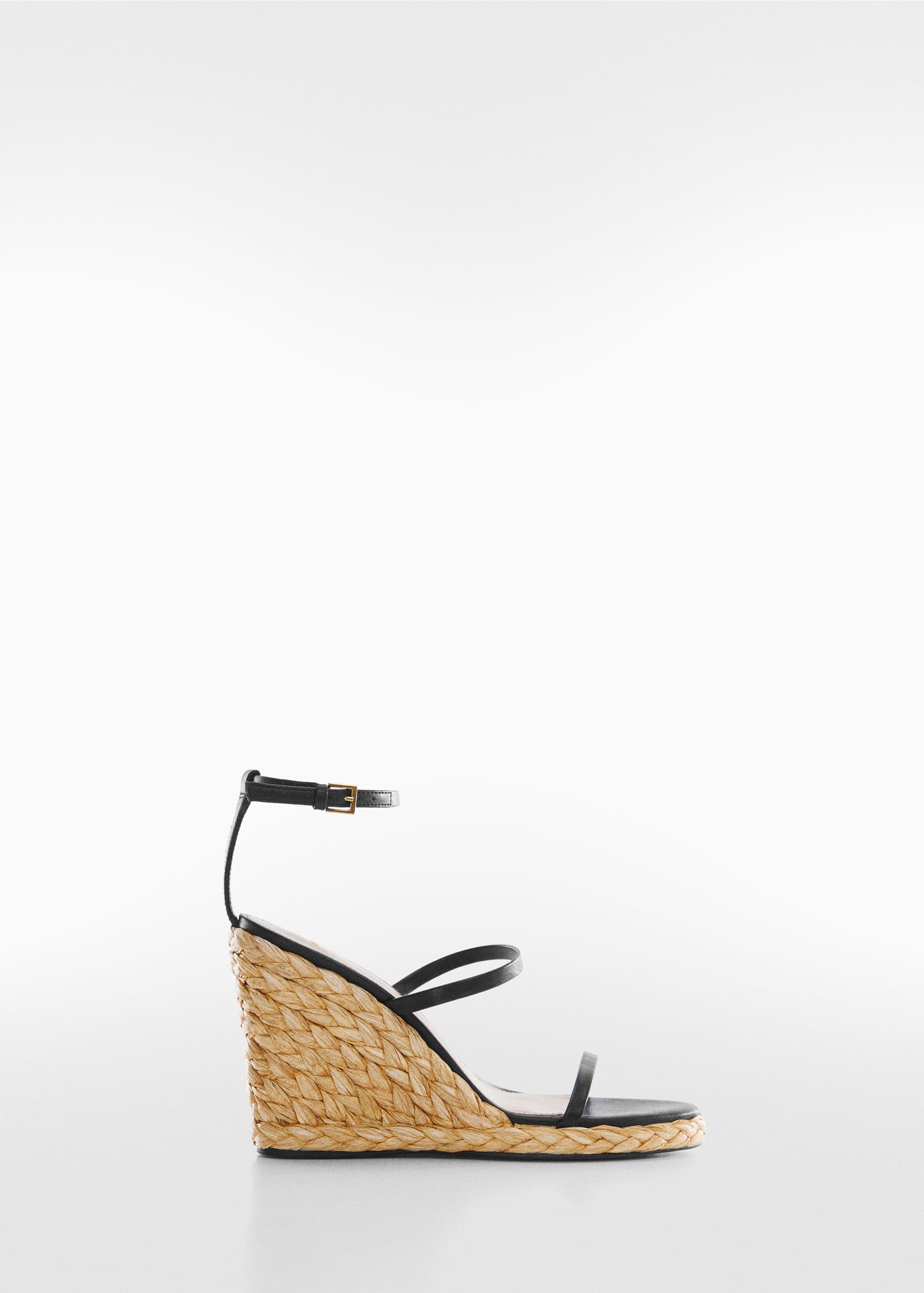 MANGO Wedge Braided Sandals in Black | endource