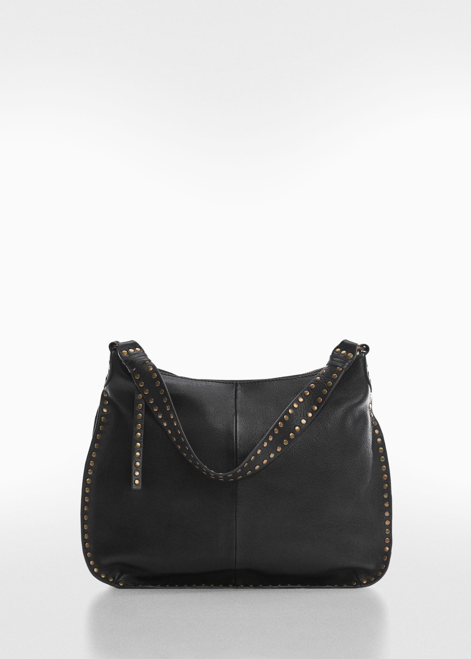 MANGO Stud Leather Bag in Black | endource