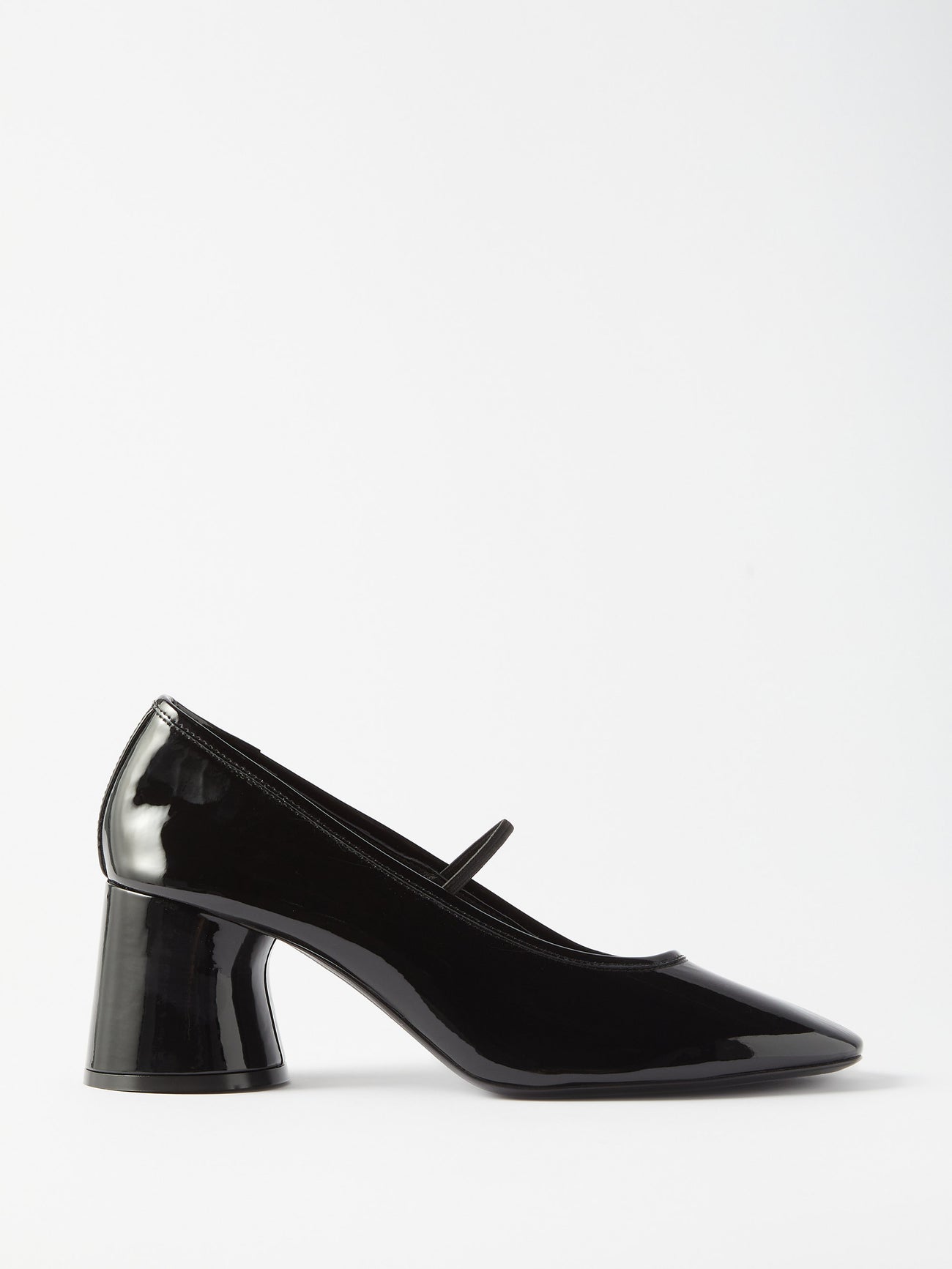 KHAITE Lorimer Patent-Leather Mary Jane Pumps in Black | endource