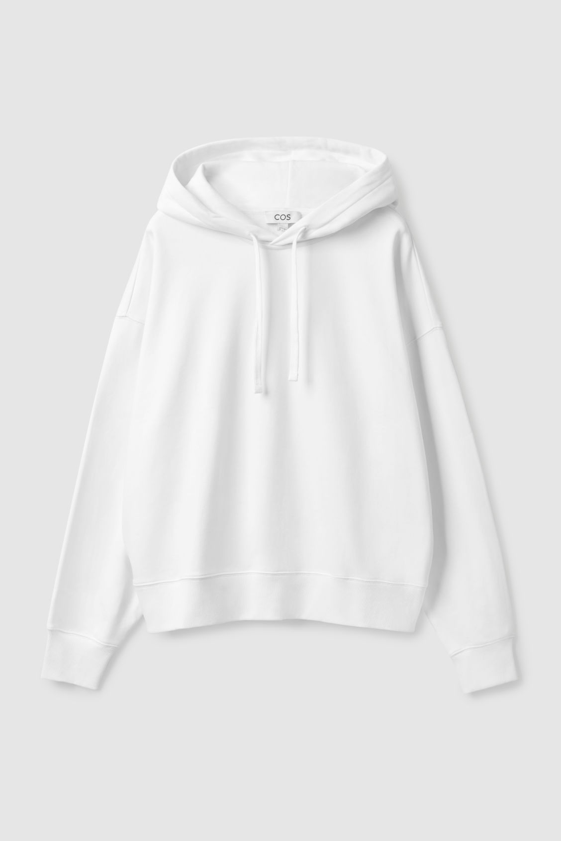 COS Oversized Drawstring Hoodie in WHITE | endource