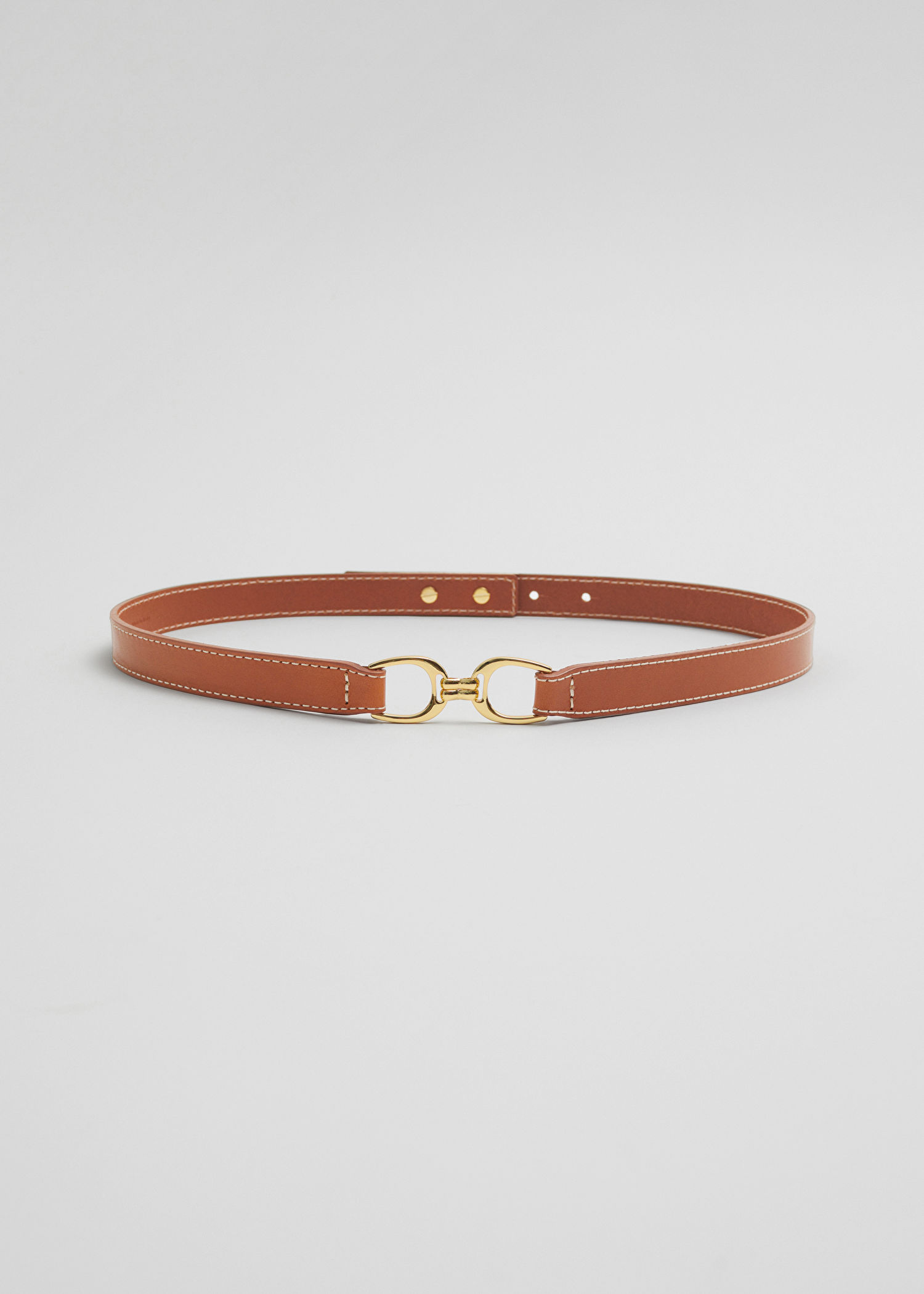 & OTHER STORIES Mid-Waist Leather Belt in Cognac | endource