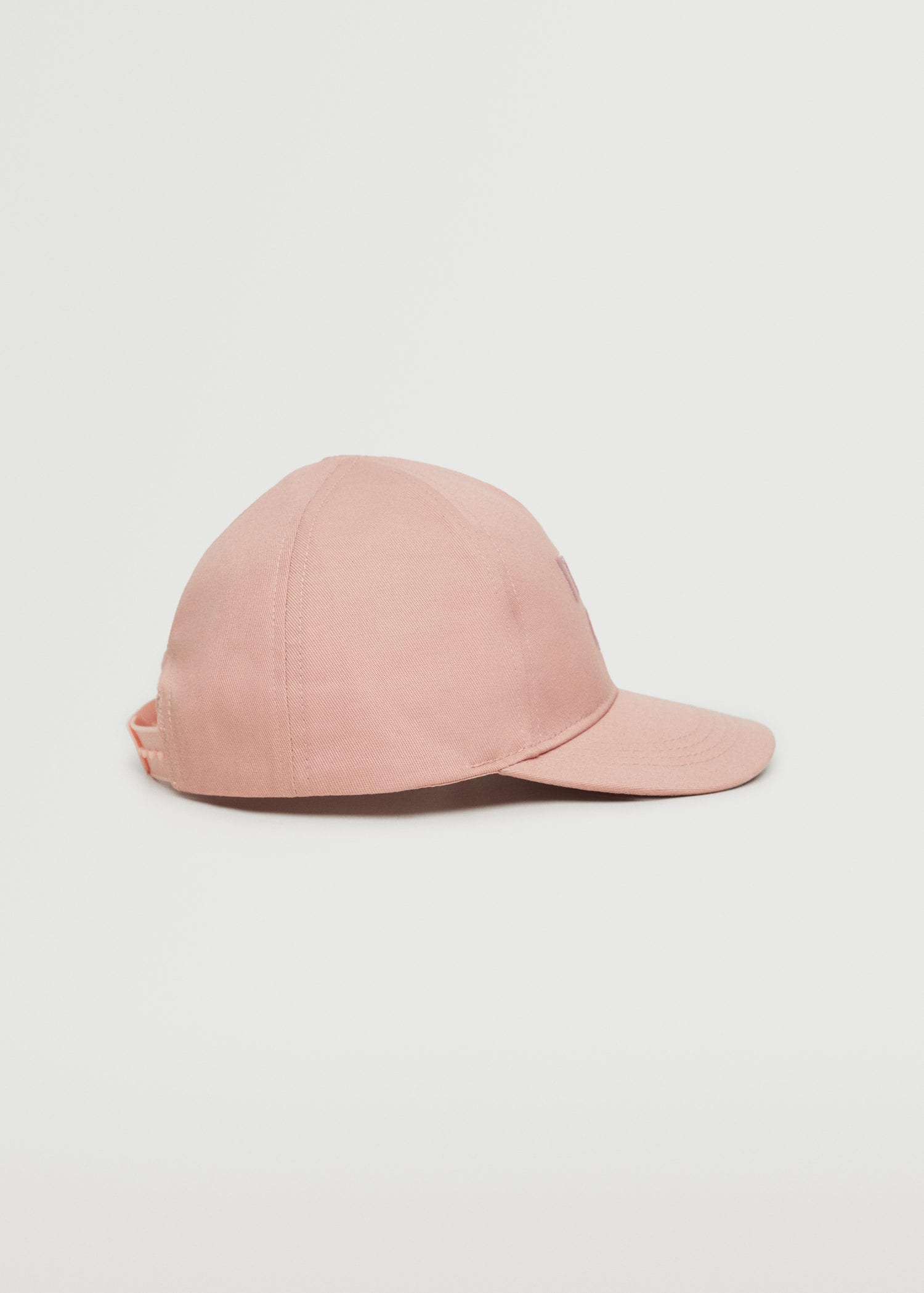 MANGO Embroidered Message Cap in Pale Pink | endource