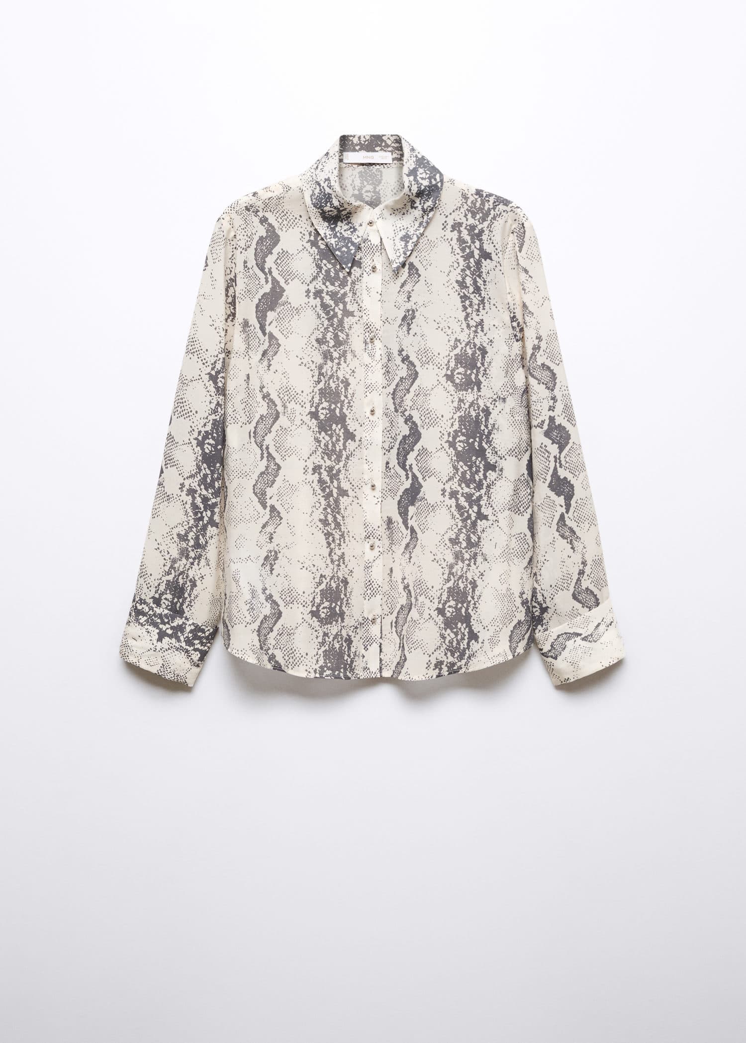 MANGO Snake Print Lyocell Shirt in Off White | Endource