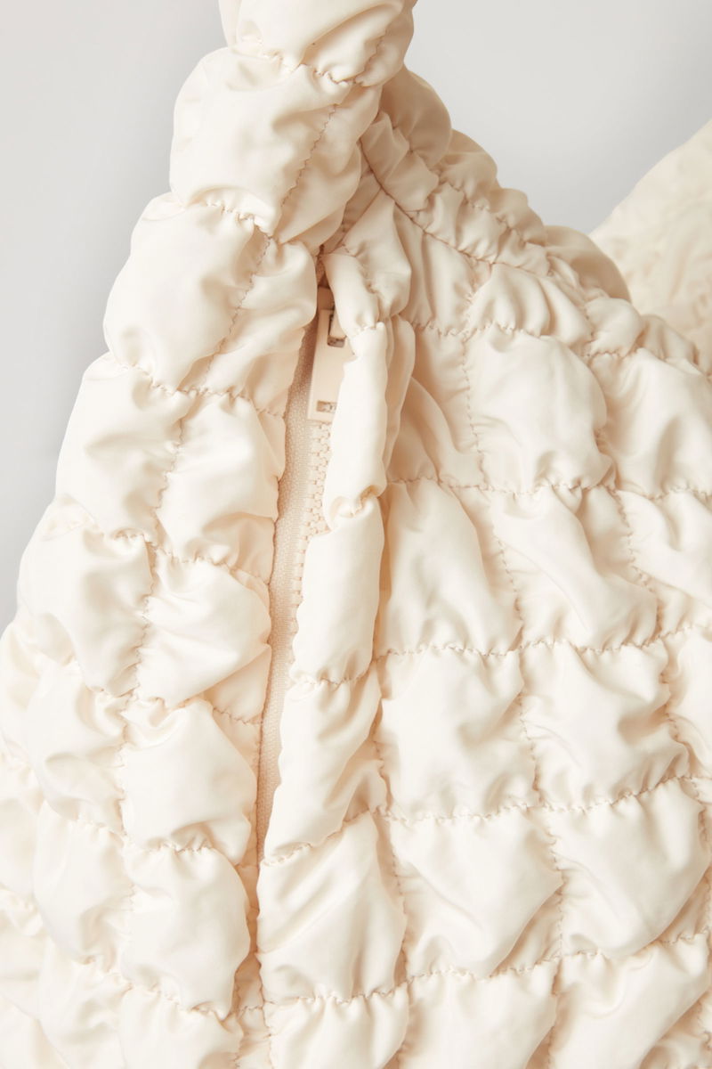 COS Recycled Polyester Quilted Oversized Shoulder Bag in Off-white ...