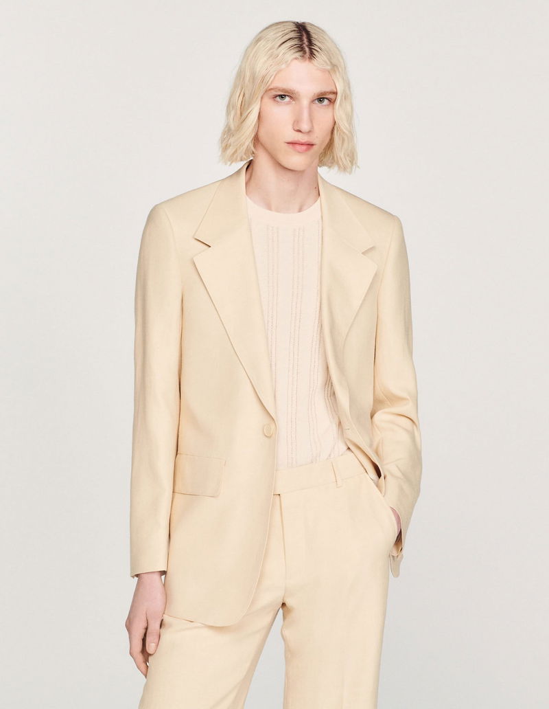 SANDRO Linen Suit Jacket | Endource