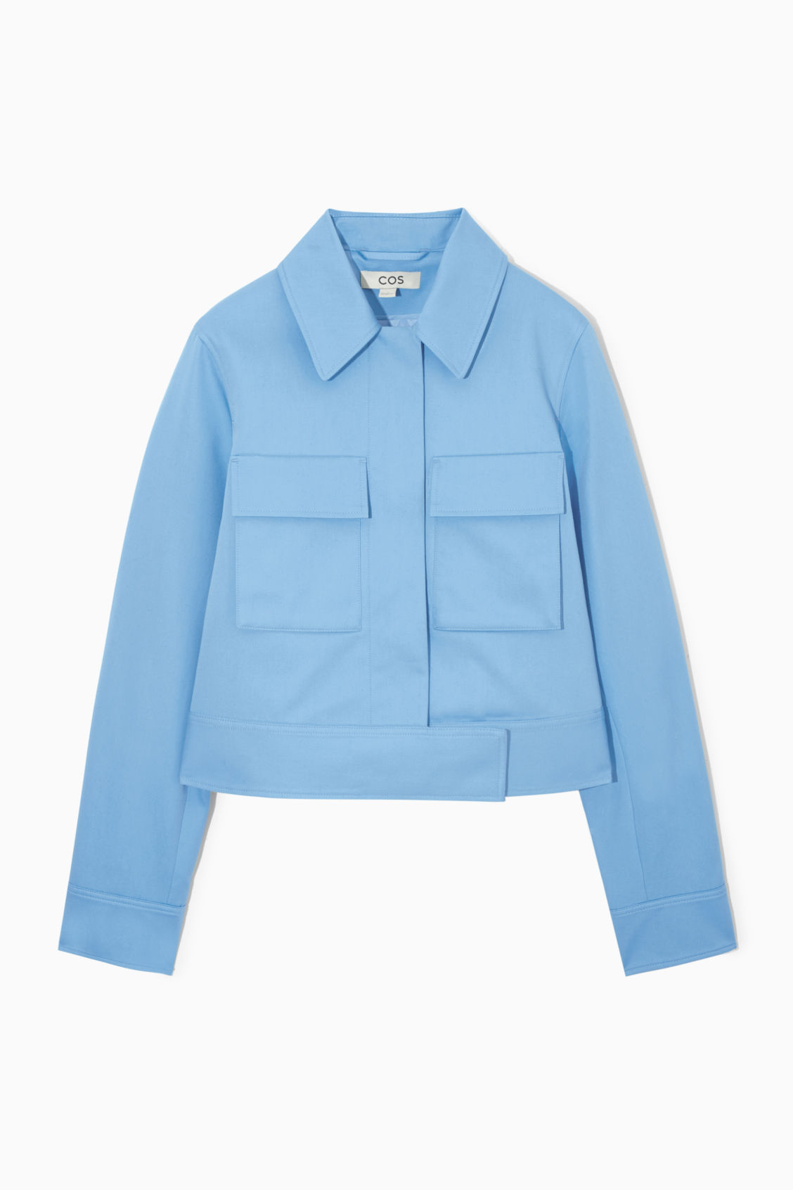 COS Cropped Utility Jacket in LIGHT BLUE | endource
