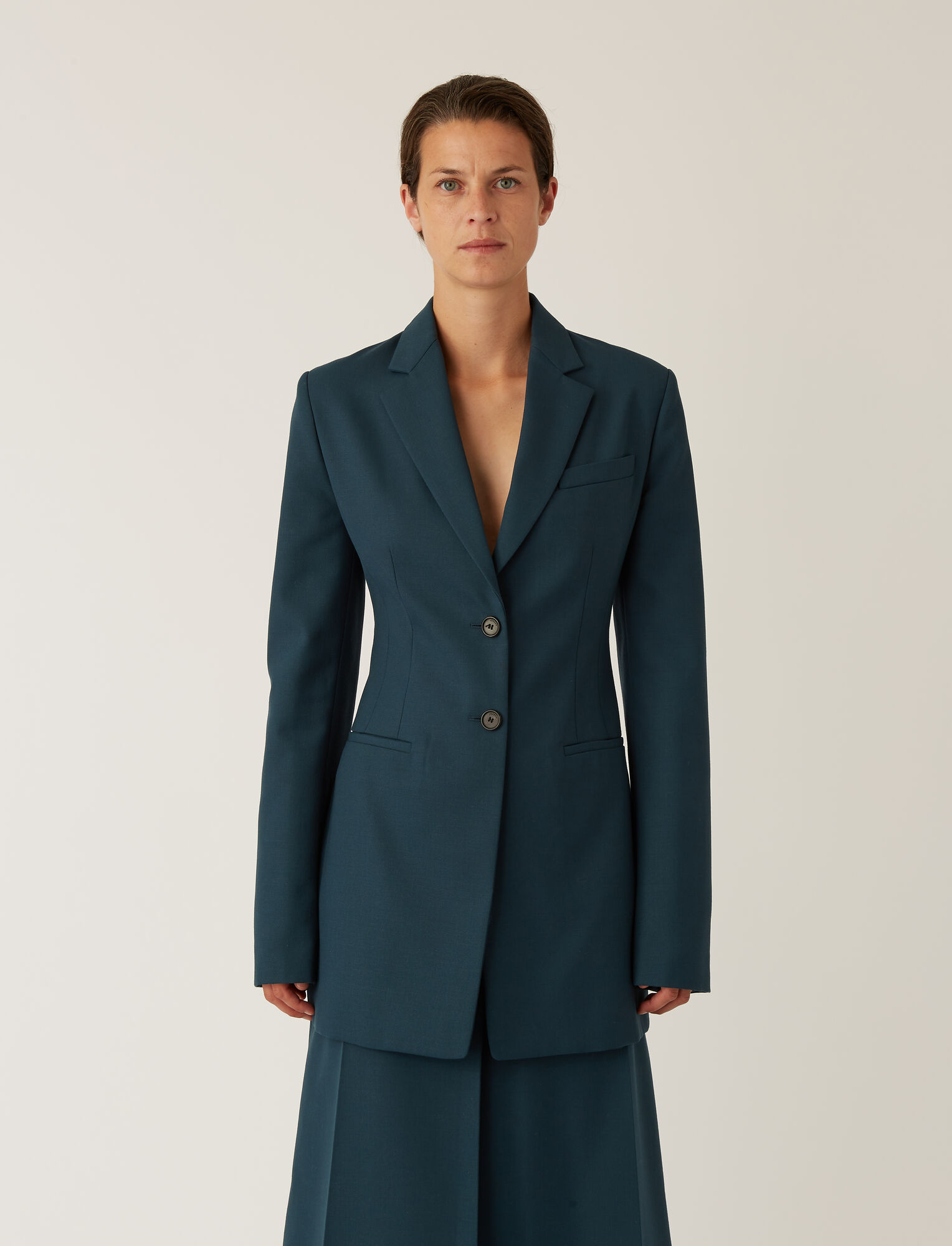 JOSEPH Jani Wool Granite Jacket in Petrol | endource