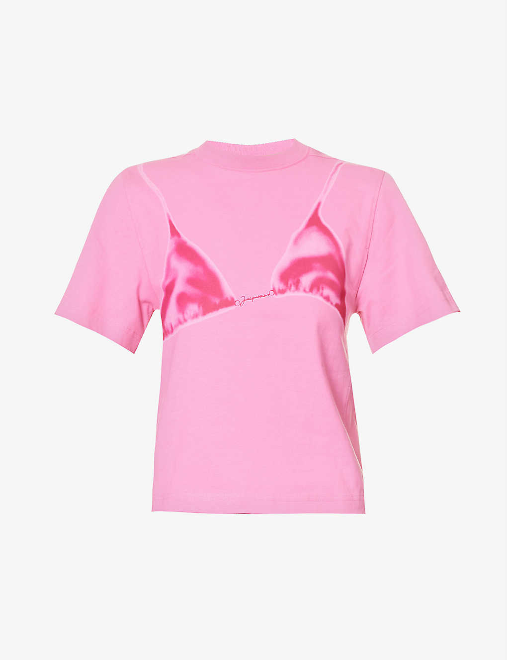 JACQUEMUS Bikini-Print Boxy-Fit T-Shirt in PINKWETEFFECT | endource