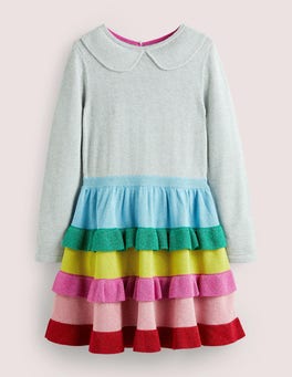 BODEN Rainbow Sparkle Knitted Dress in Multi Rainbow | endource