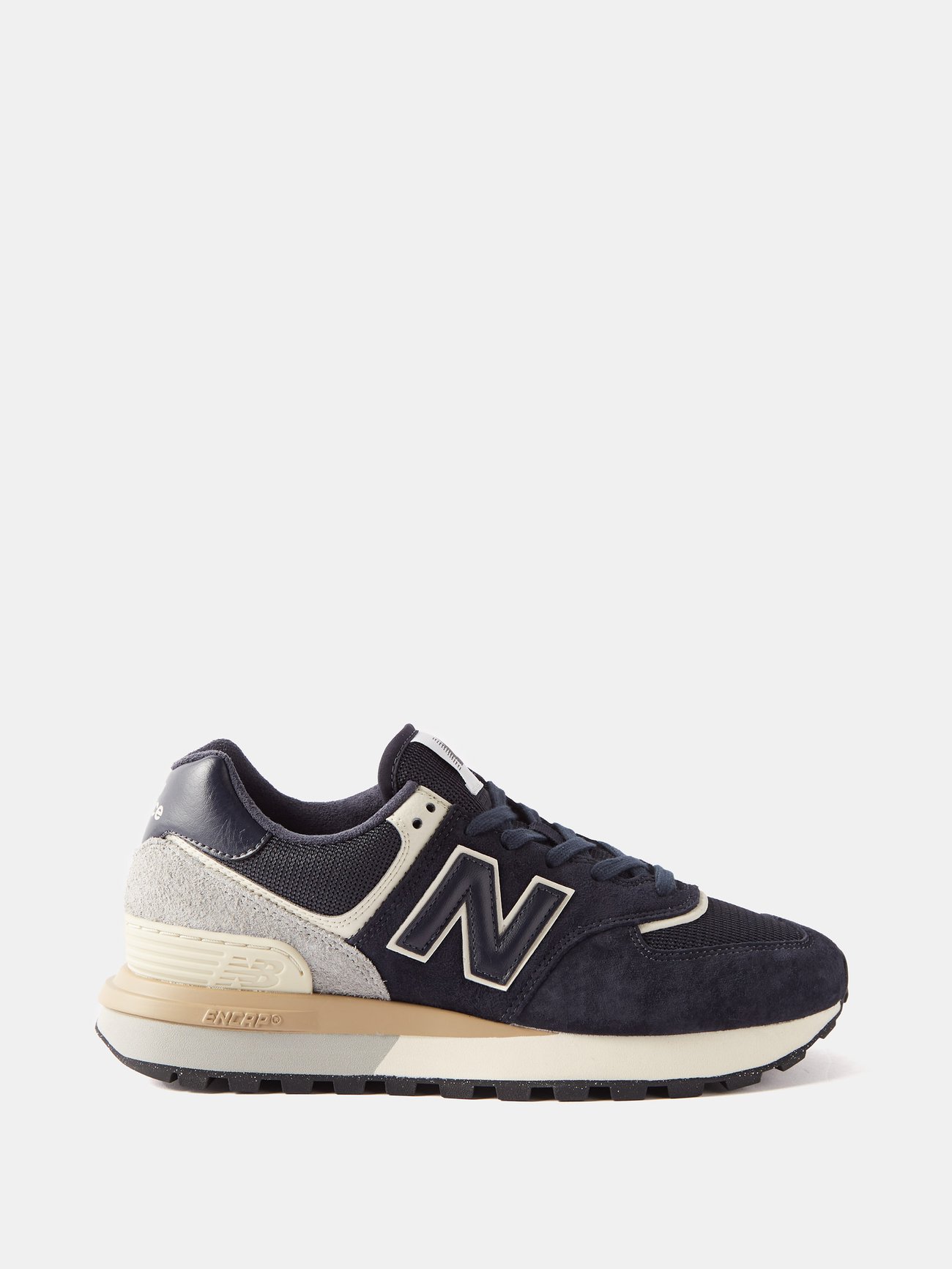NEW BALANCE Suede And Mesh Trainers in Navy | Endource