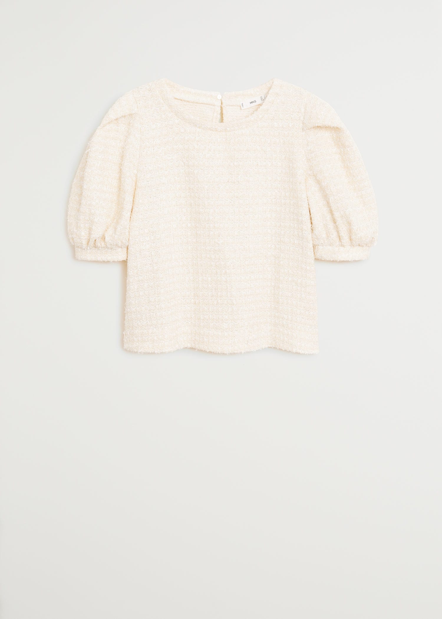 MANGO Tweed Top in Off White | Endource