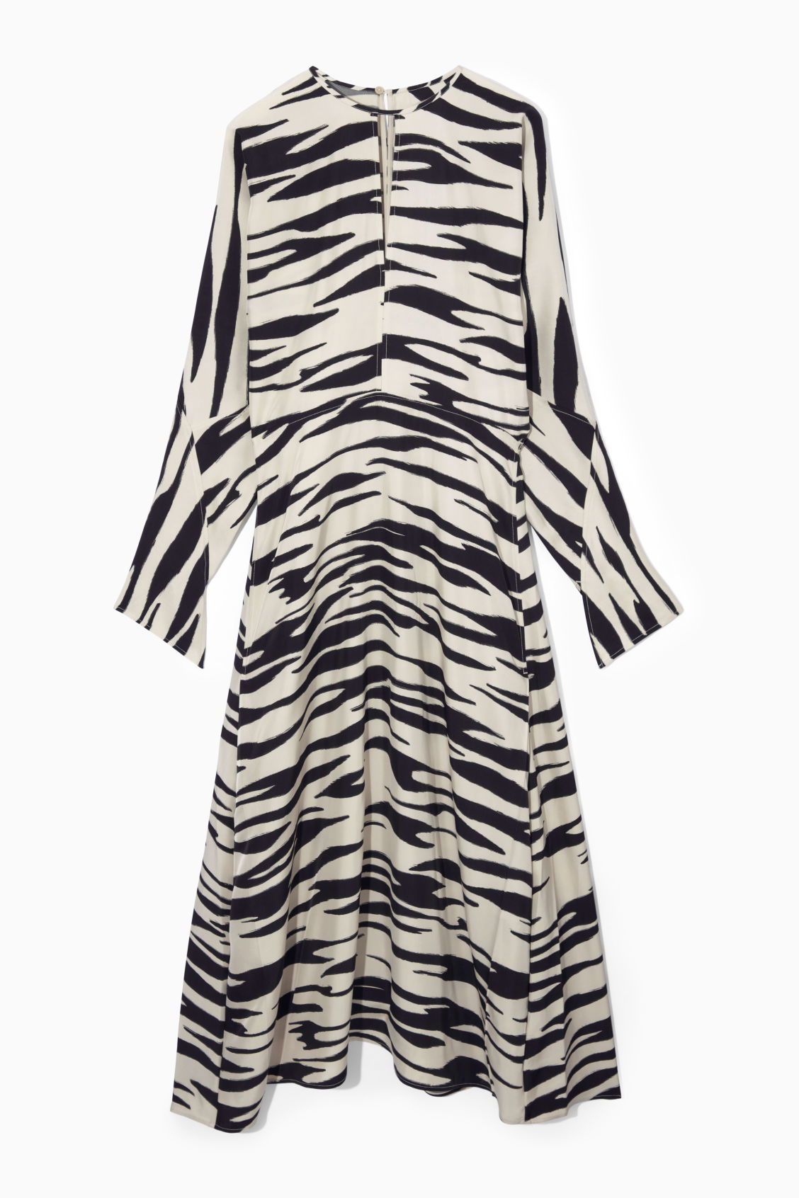 COS Zebra-Print Cutout Midi Dress | endource