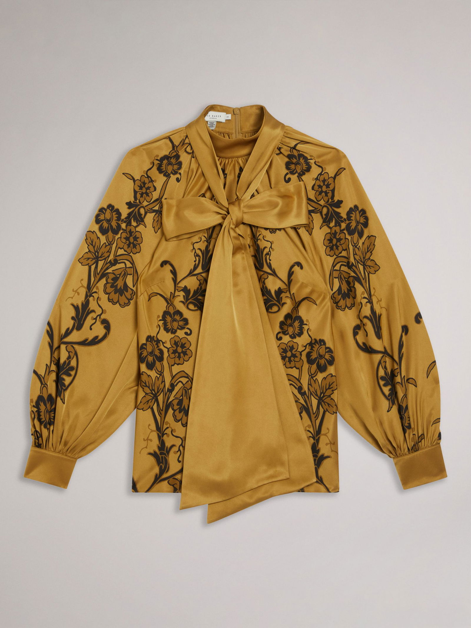 TED BAKER Trischa Pussybow Blouse in Tan | endource