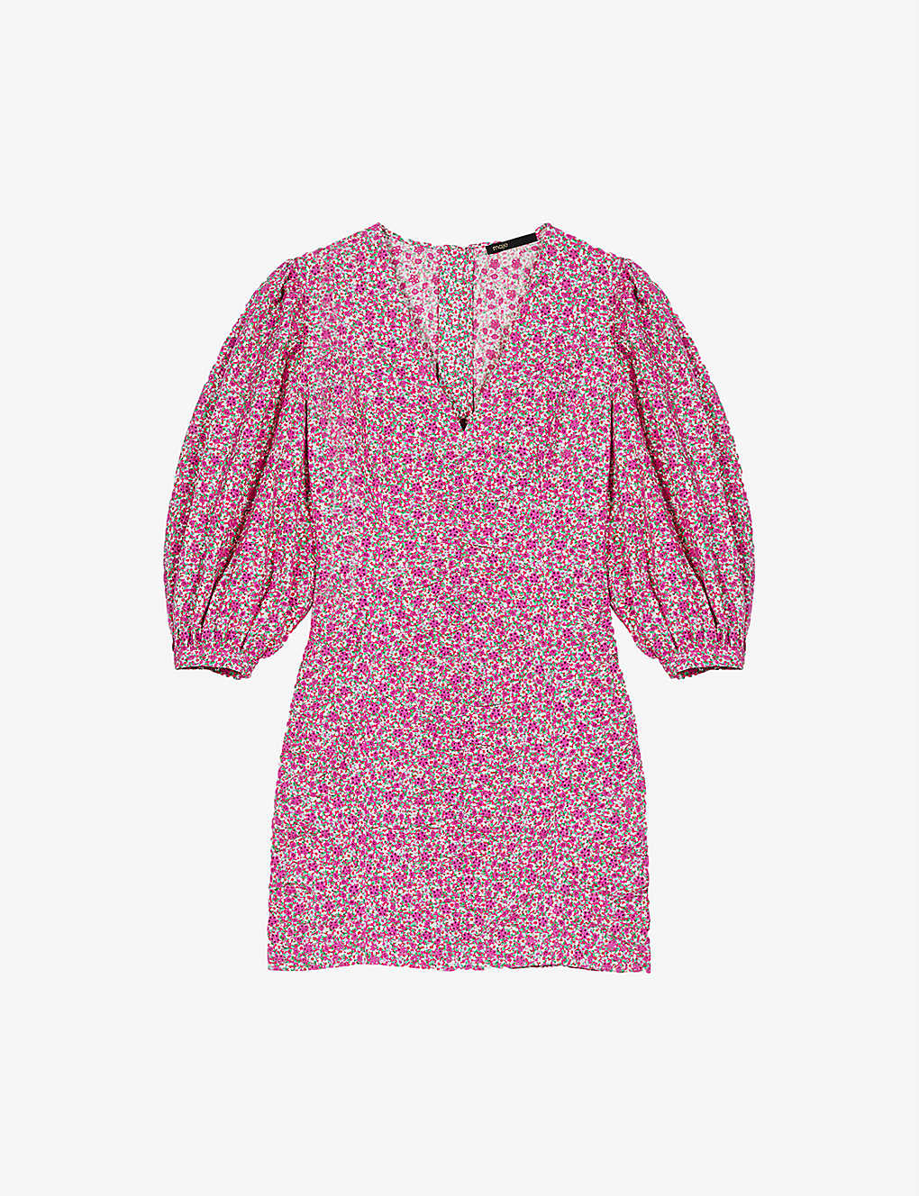 MAJE Ryad Floral Balloon-Sleeved Mini Dress in ROSES | endource