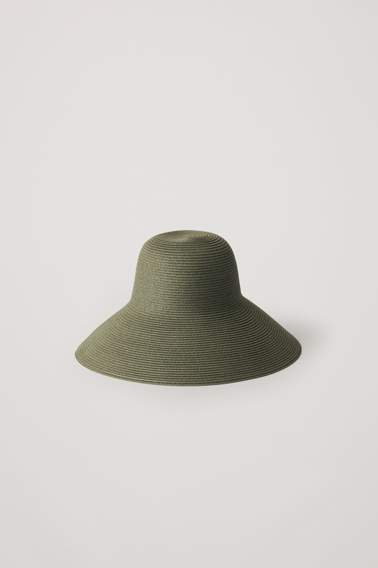 COS Wide-Brim Straw Hat in Khaki Green | Endource