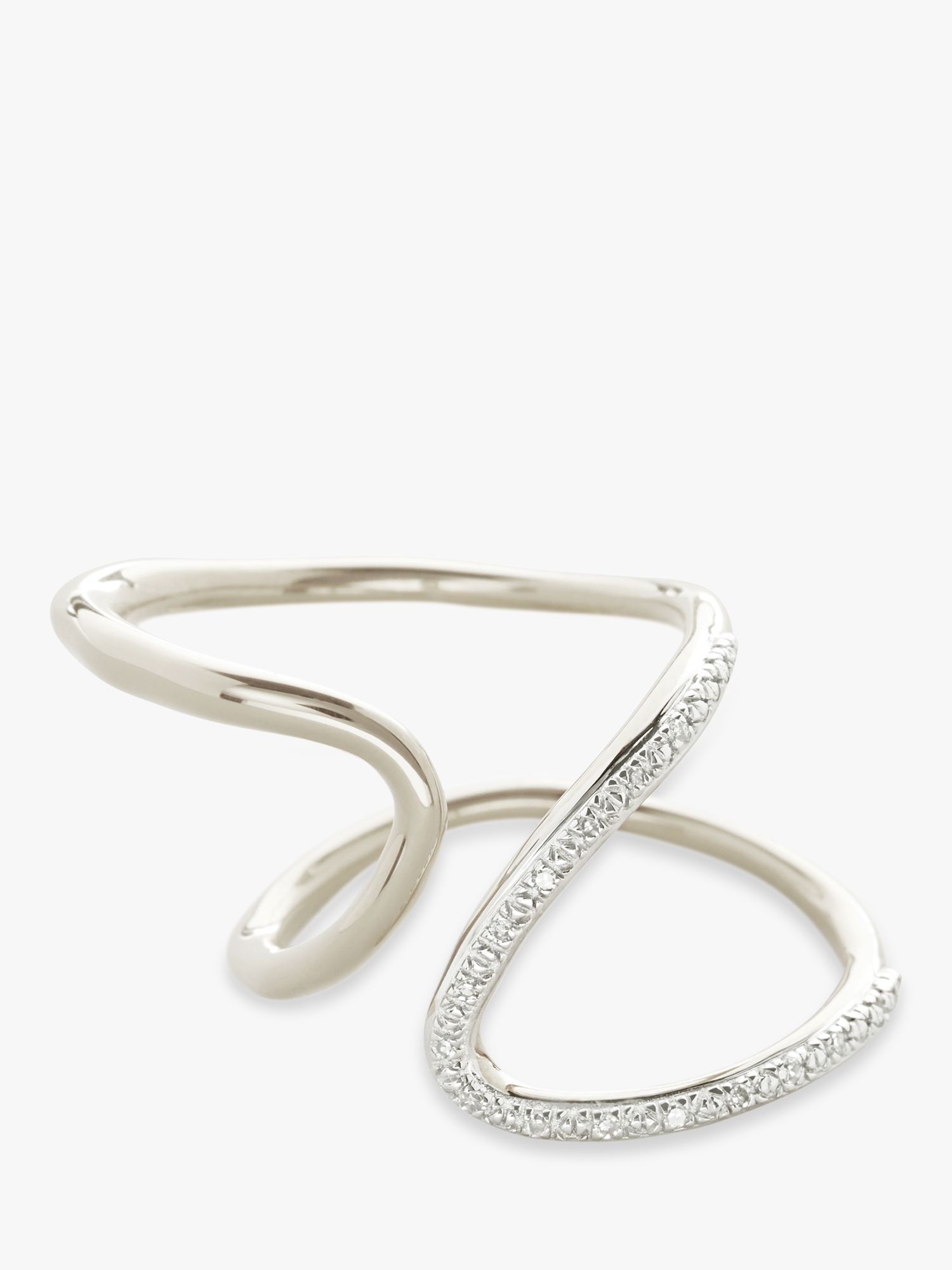 MONICA VINADER Riva Diamond Wrap Ring in Silver | endource