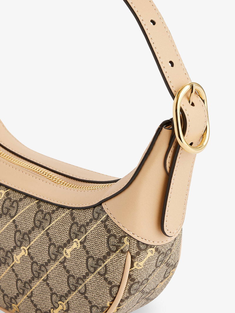 GUCCI Monogram-Pattern Coated-Canvas Top-Handle Bag in B.eb.gold/souf ...