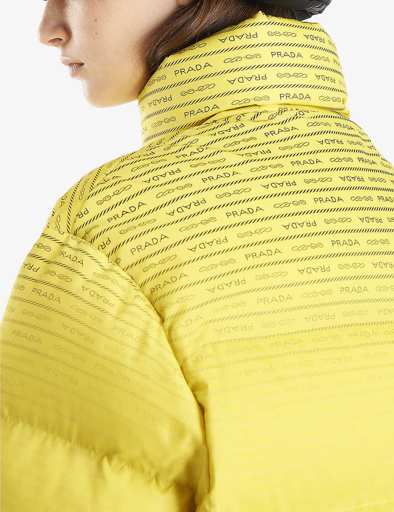 PRADA Heat-Reactive Branded-Print Recycled-Polyamide And Down Jacket in ...
