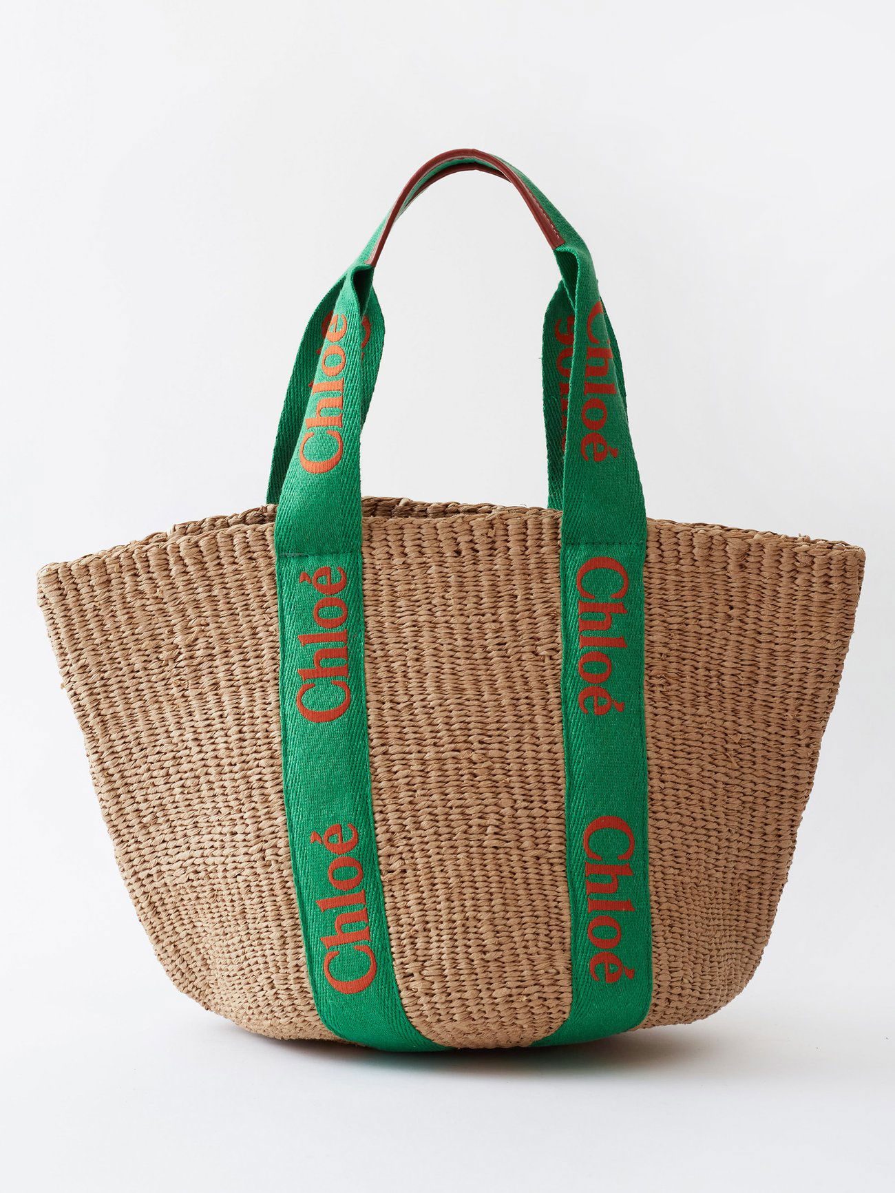 CHLOÉ Chloe x Mifuko Woody Logo-Print Tote Bag in Beige | Endource