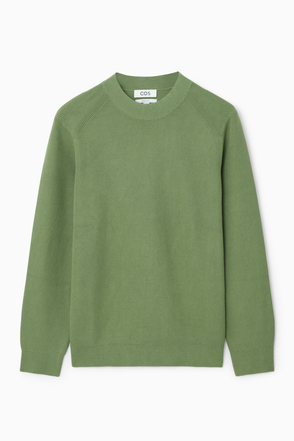 COS Ribbed-Knit Jumper in KHAKI GREEN | endource