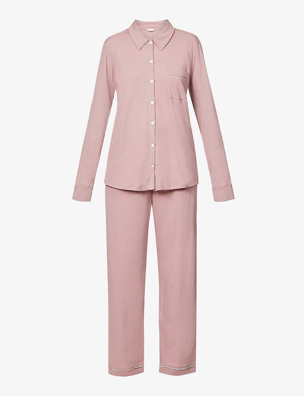 SKIN Cecilia Organic-Cotton Pajama Set in DUSTYORCHID | endource