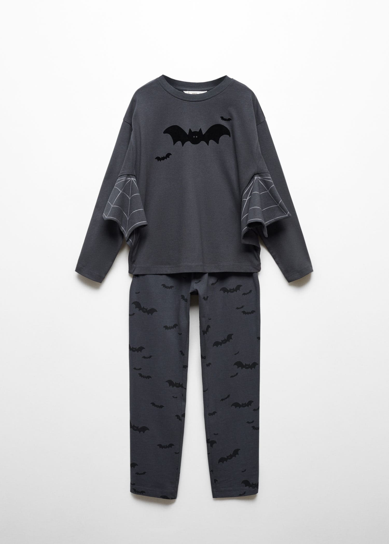 MANGO Long Bat Pyjamas in Charcoal | endource