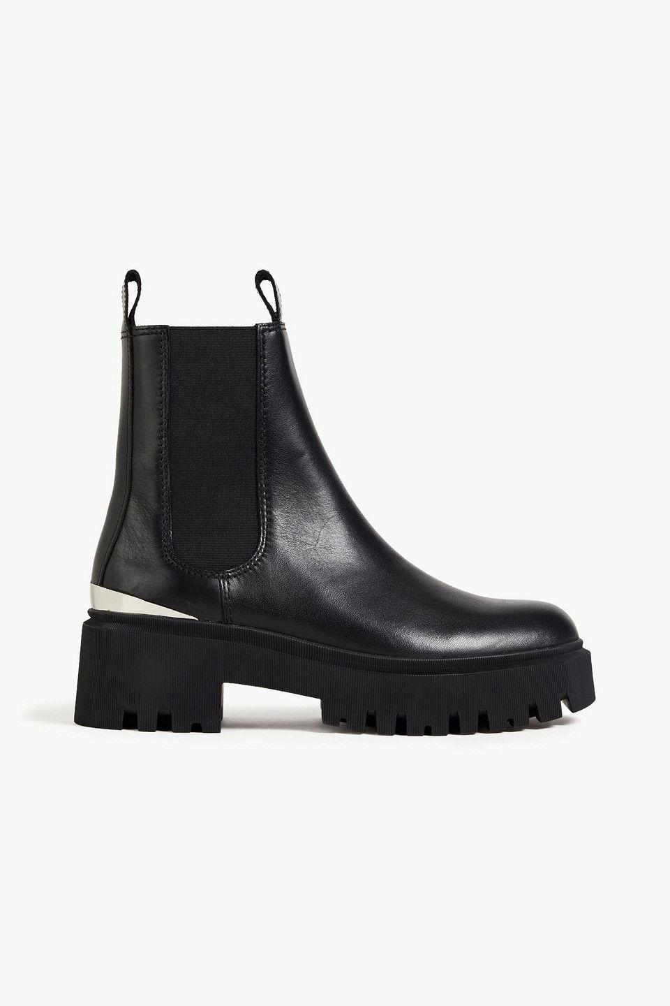 MAJE Leather Platform Chelsea Boots in Black | endource