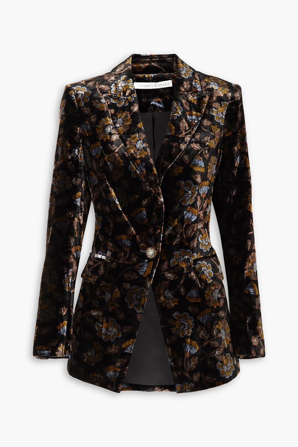 VERONICA BEARD Dickey Velvet-Jacquard Blazer in Black | endource