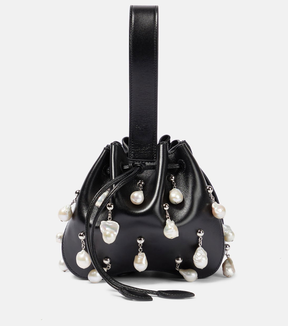 Alaïa Rose Marie Embellished Leather Clutch | endource