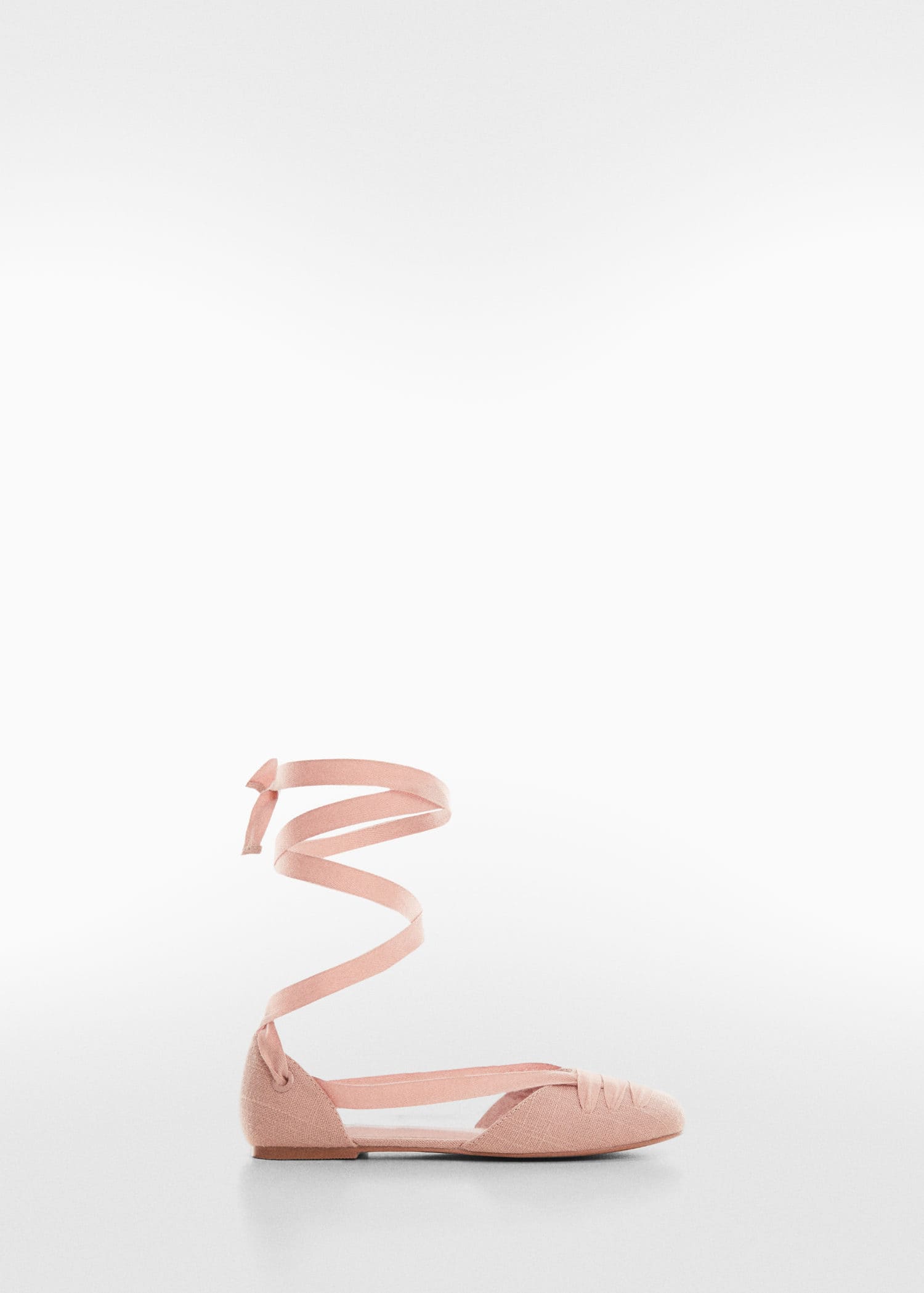 MANGO Canvas Ballet Flats in Pale Pink | Endource