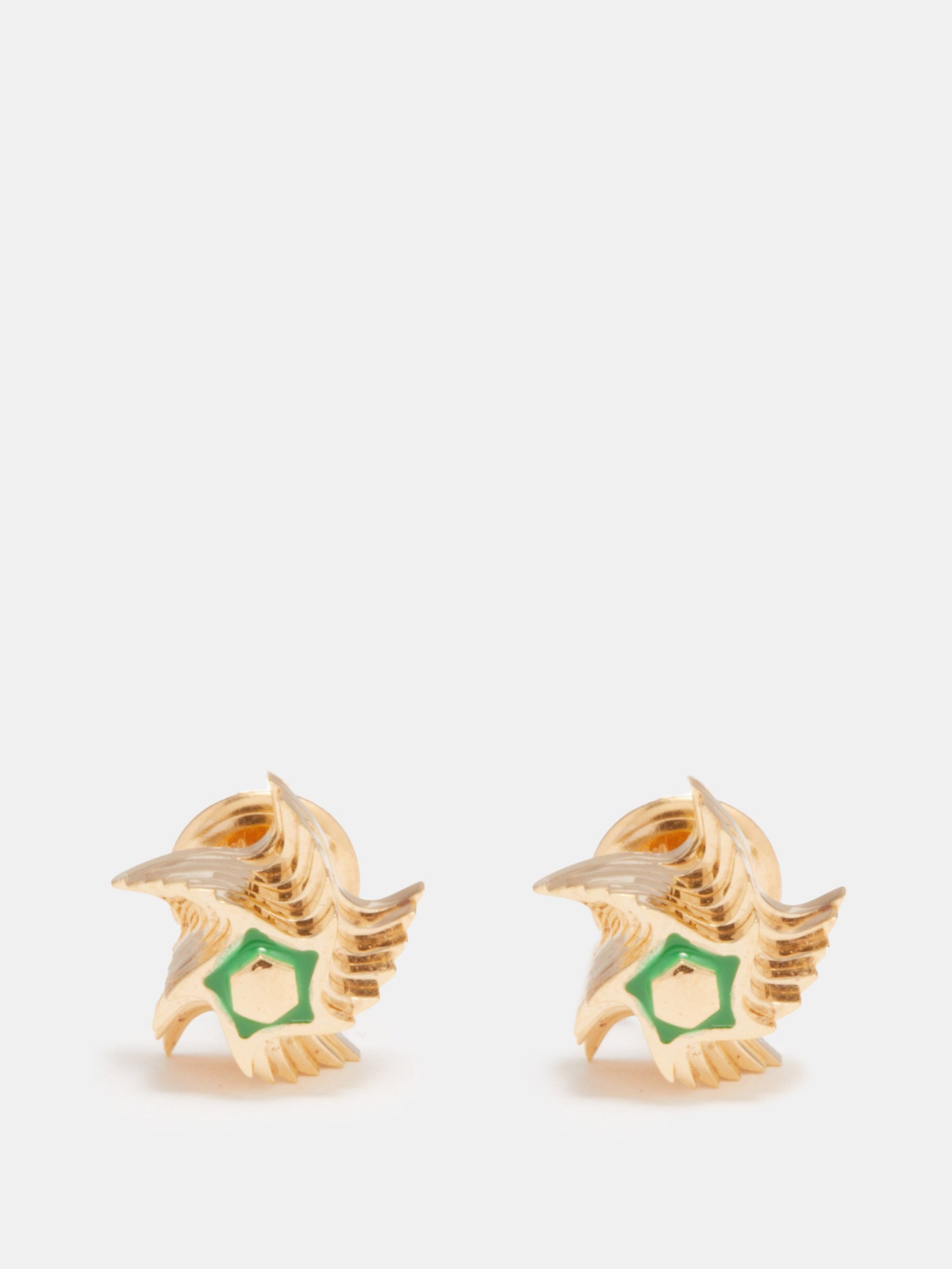 BOTTEGA VENETA Star Enamel & Gold-Tone Earrings | endource
