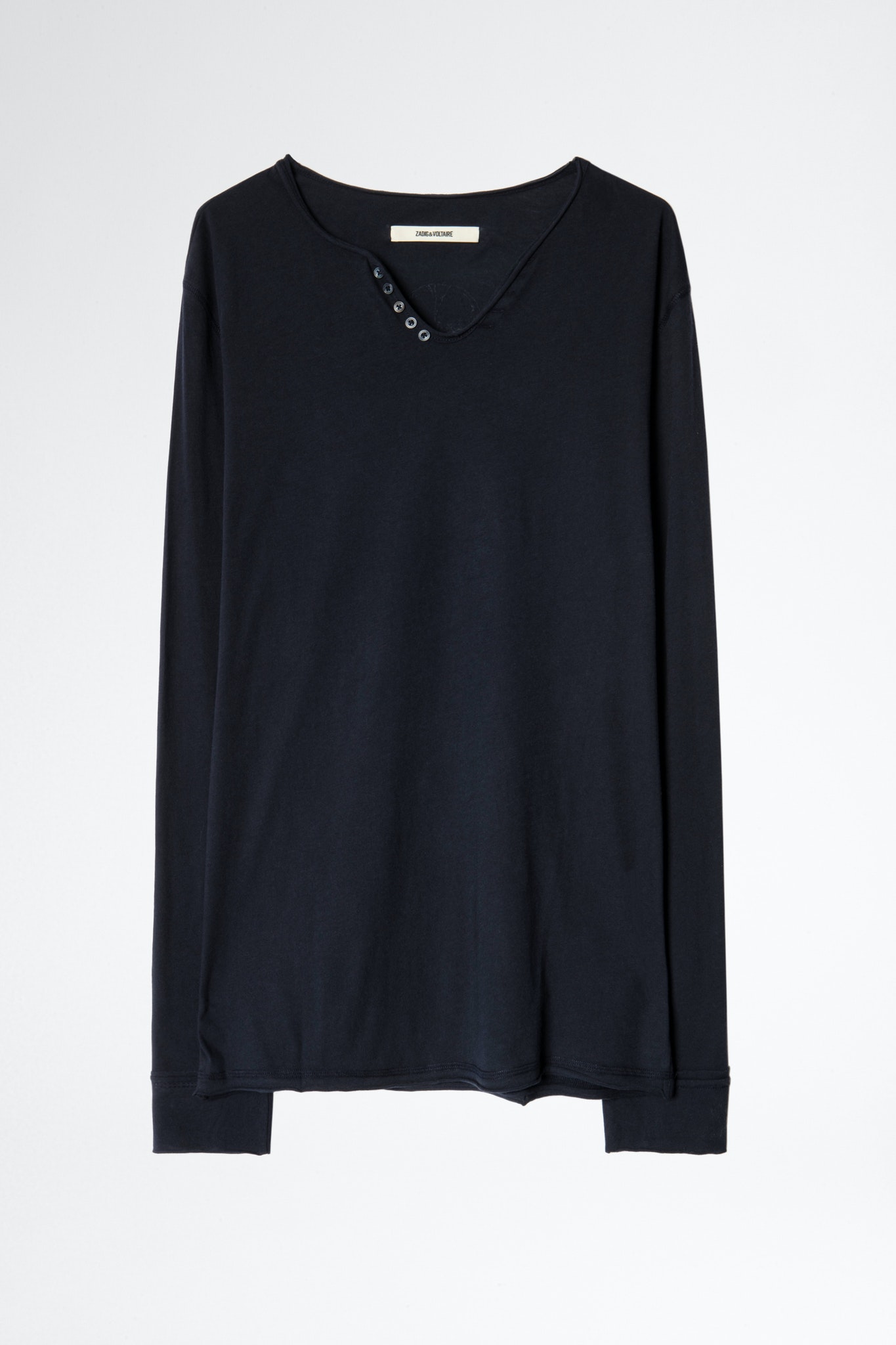 ZADIG & VOLTAIRE Monastir Artwork Henley T-shirt in Ink | Endource