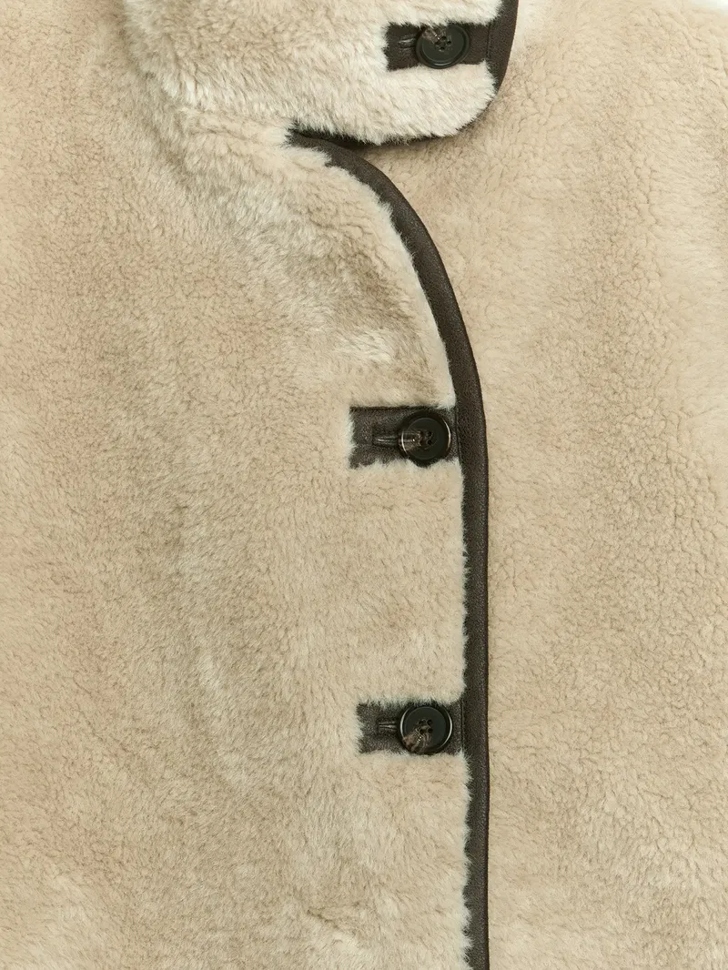 ARKET Pile Jacket in Beige/Brown | Endource