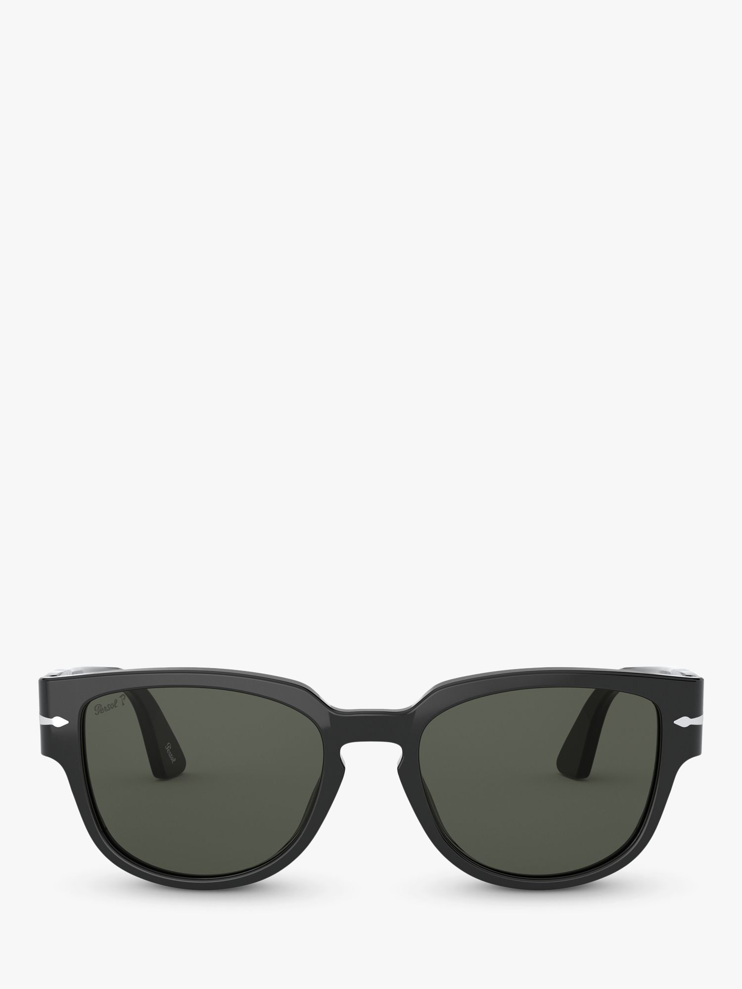 PERSOL Square Polarised Sunglasses in Black | endource