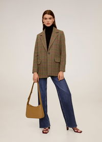 MANGO Check Wool Blazer | endource