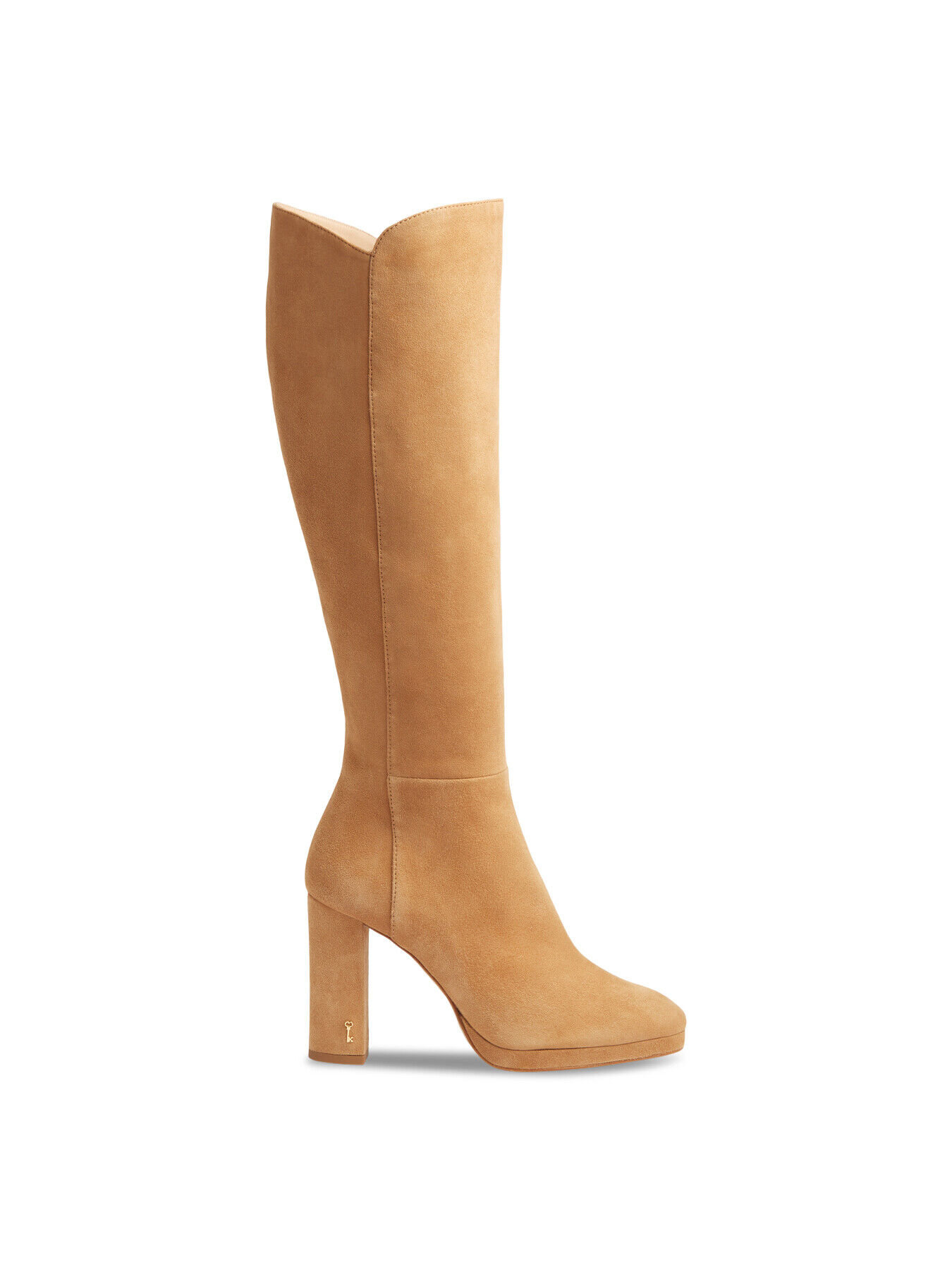 L.K. BENNETT Samira Suede Platform Knee-High Boots in Neutral | endource