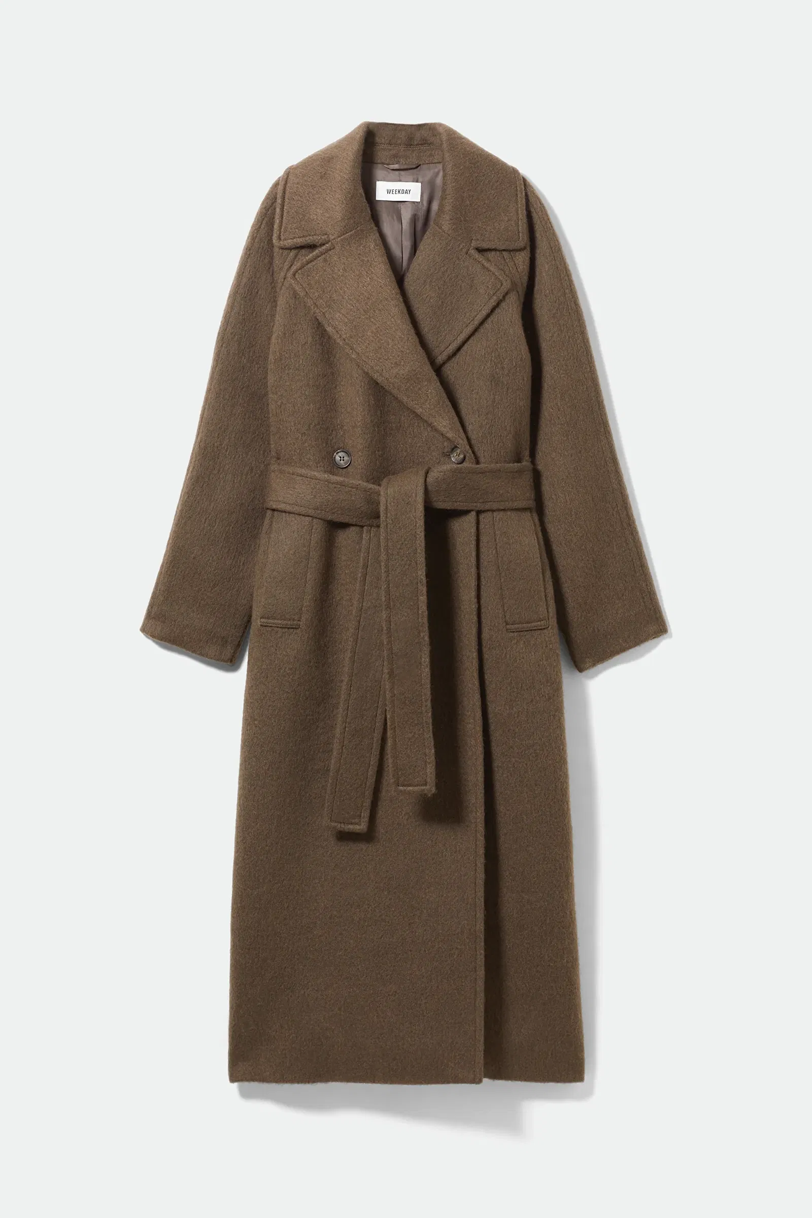 WEEKDAY Kia Oversized Wool Blend Coat in Taupe | endource