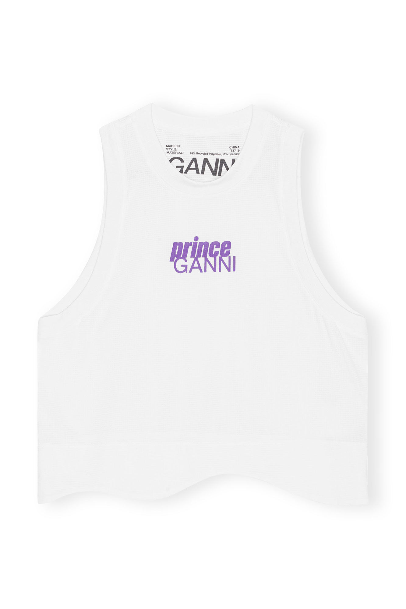 GANNI GANNI X Prince - Active Mesh Top in Bright White | Endource