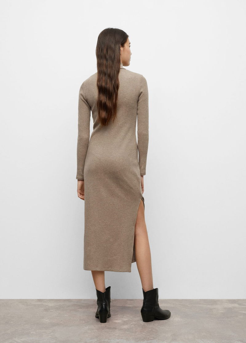 MANGO Turtle Neck Knit Dress | Endource